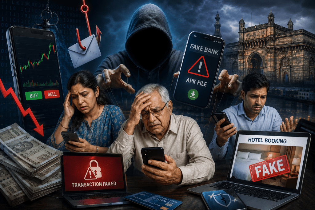 ફેક ટ્રેડિંગ એપ, નકલી બેન્ક APK અને બોગસ હોટલ બુકિંગ; અમદાવાદમાં ત્રણ ...